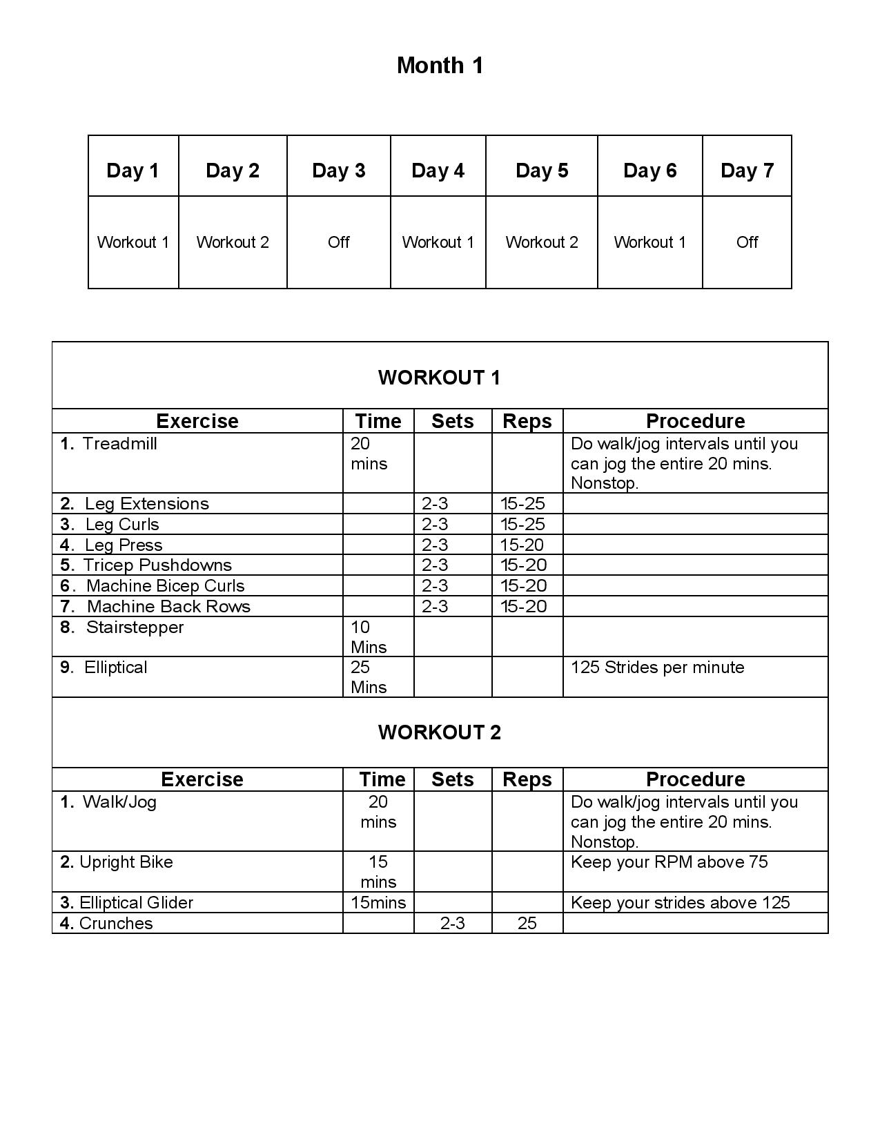 Lose 20 Pounds In 2 Months FREE Workout Plan