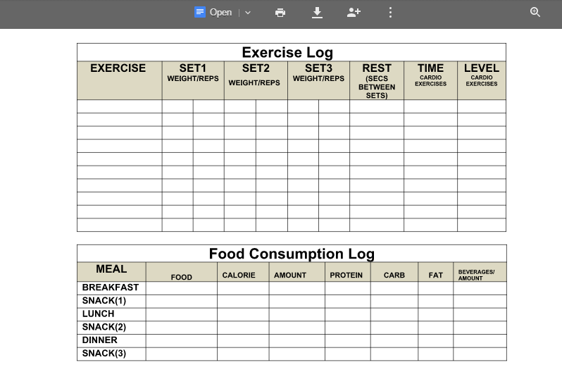 Workout Spreadsheet Google Docs Blog Dandk